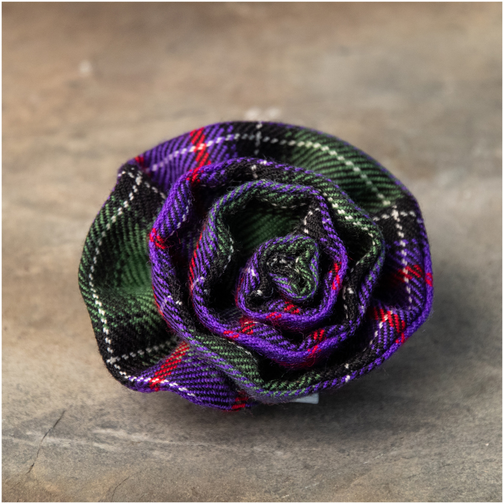 NH Tartan Plaid Rose Pin - NHSCOT Store
